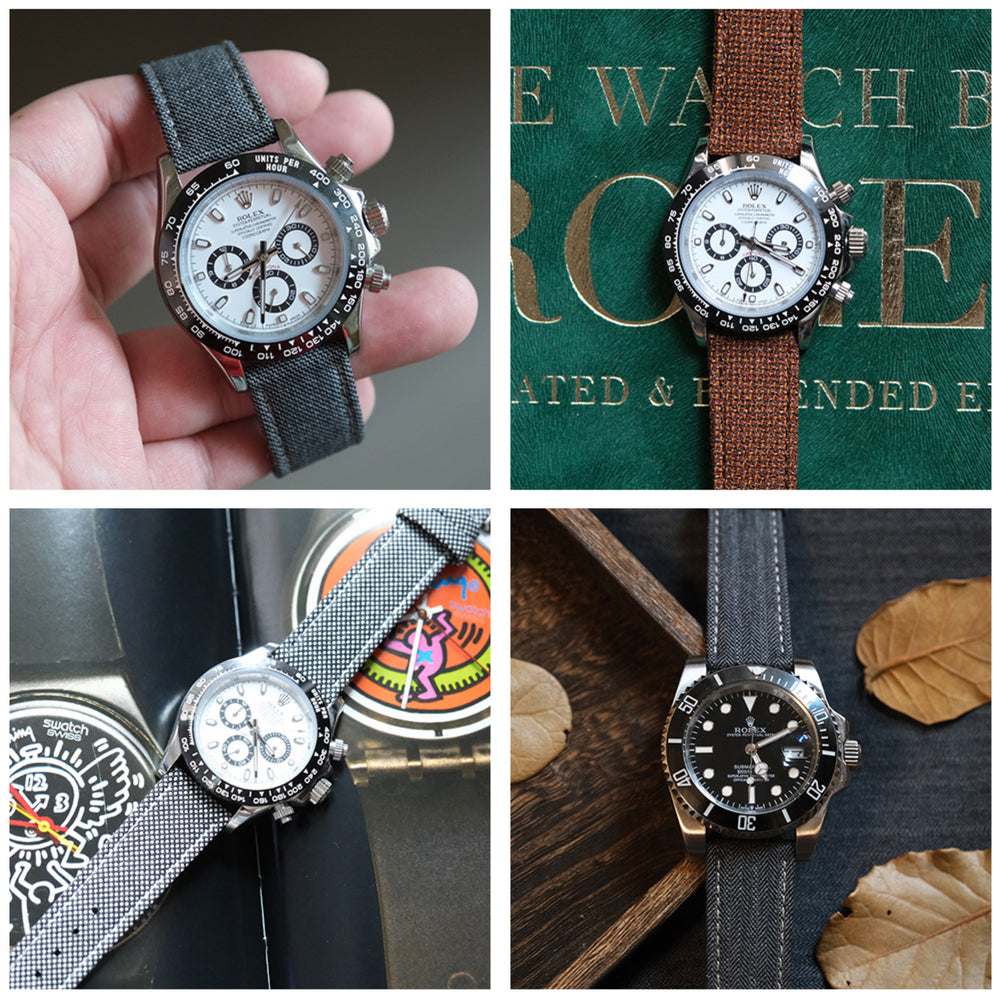 Grey Luxury English Flannel Watch Strap